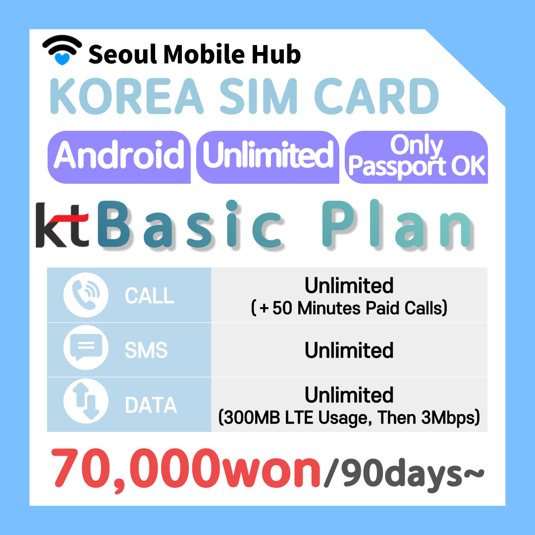 3-1【KT Prepaid】Basic Plan | 韓国のSIMカードの販売・契約はソウル携帯ナビ